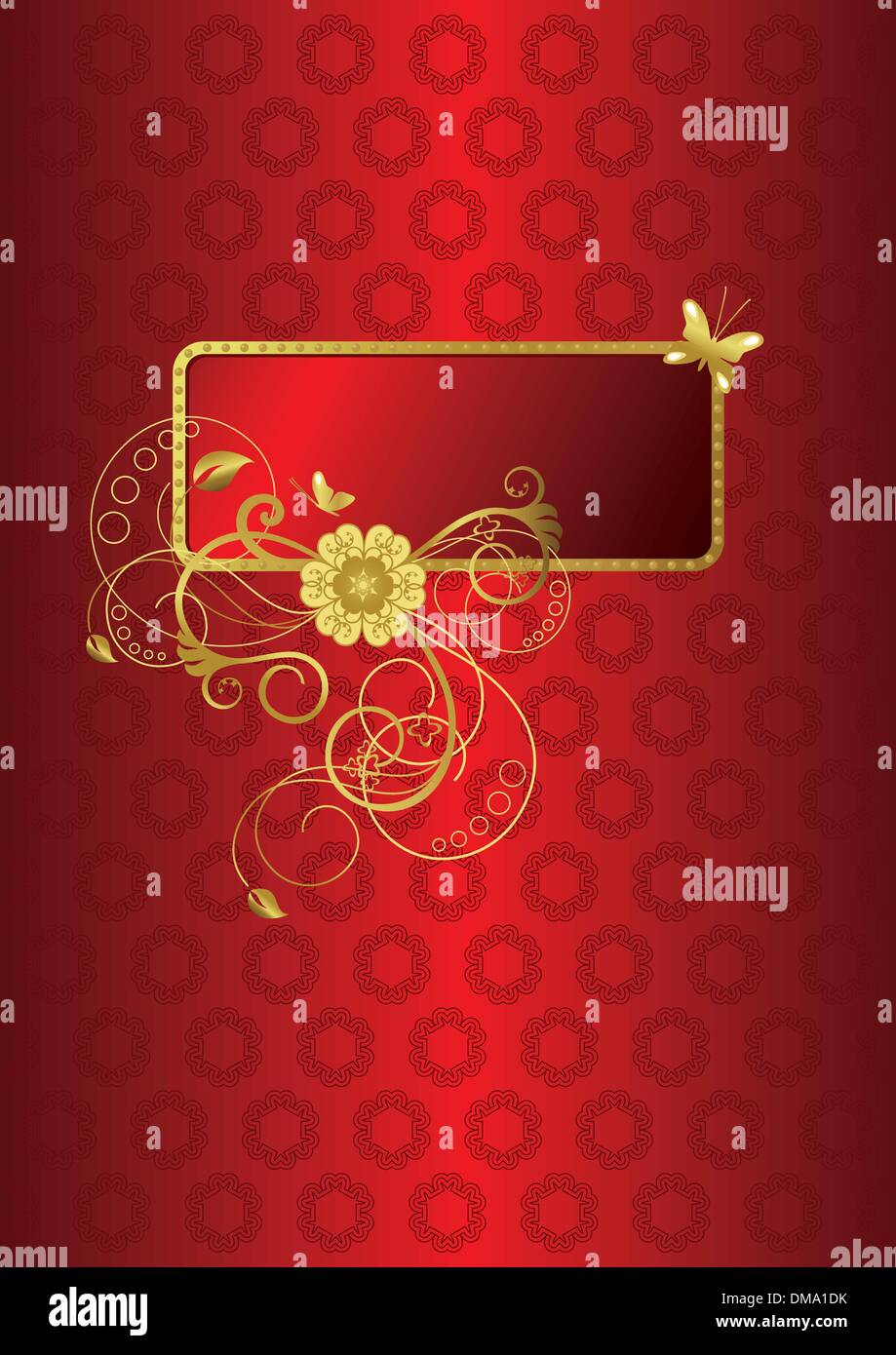 Red gold flowers Stock Vector Images - Alamy