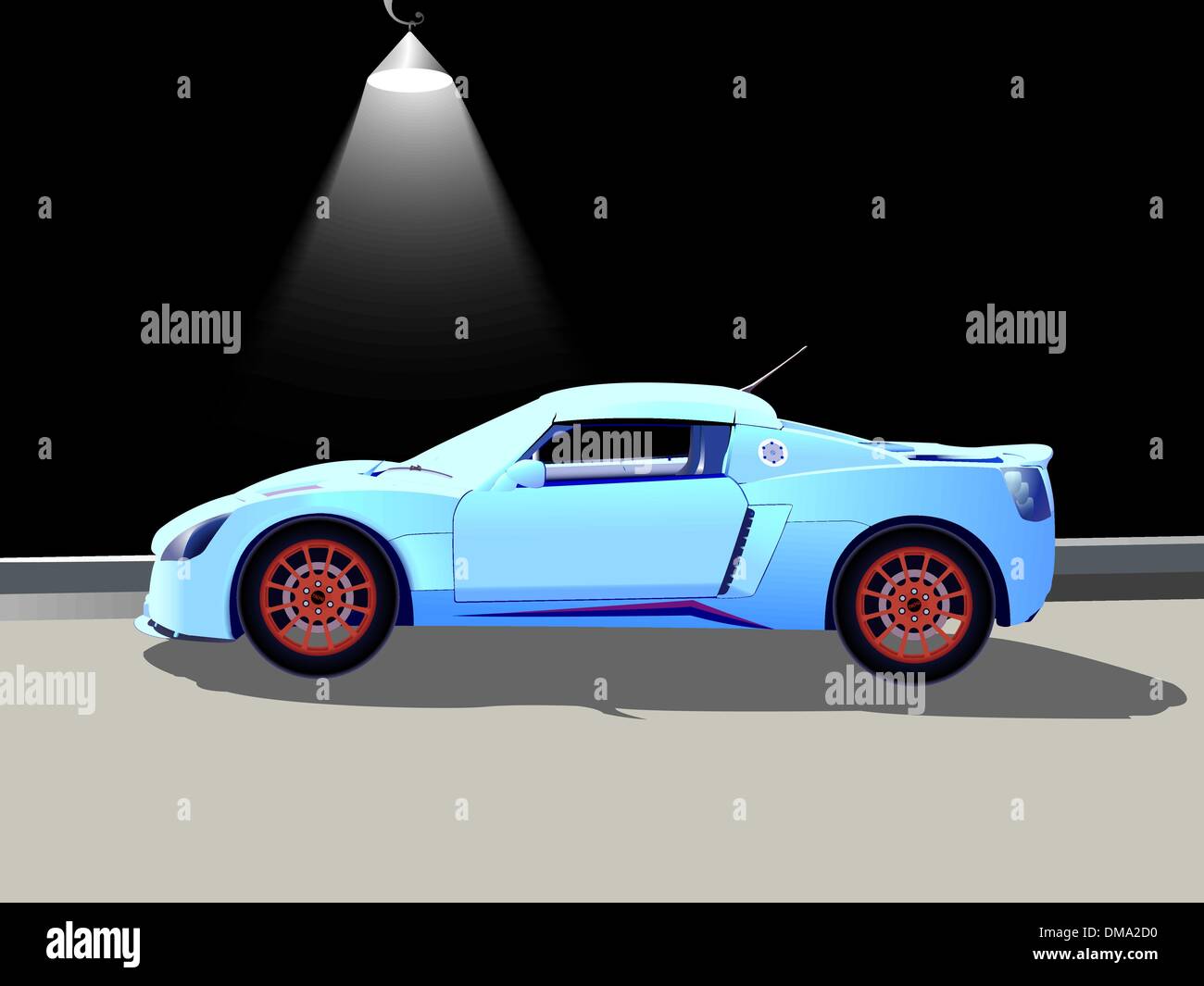 Night glowing city street Stock Vector Images - Alamy