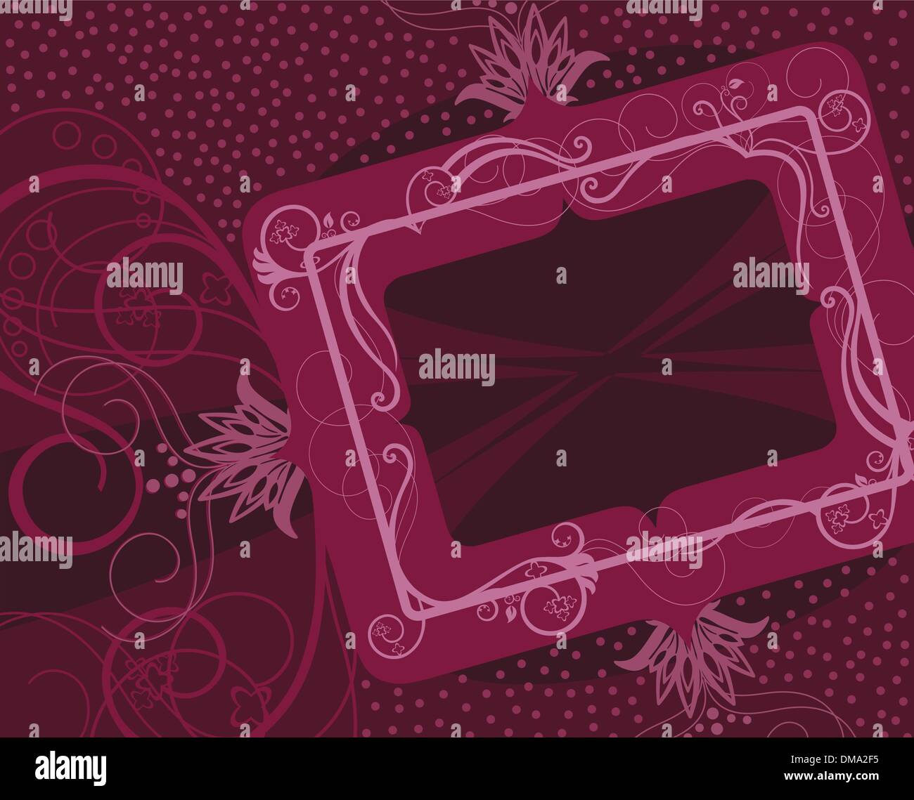 Beautiful floral frame pink red Stock Vector Images - Alamy