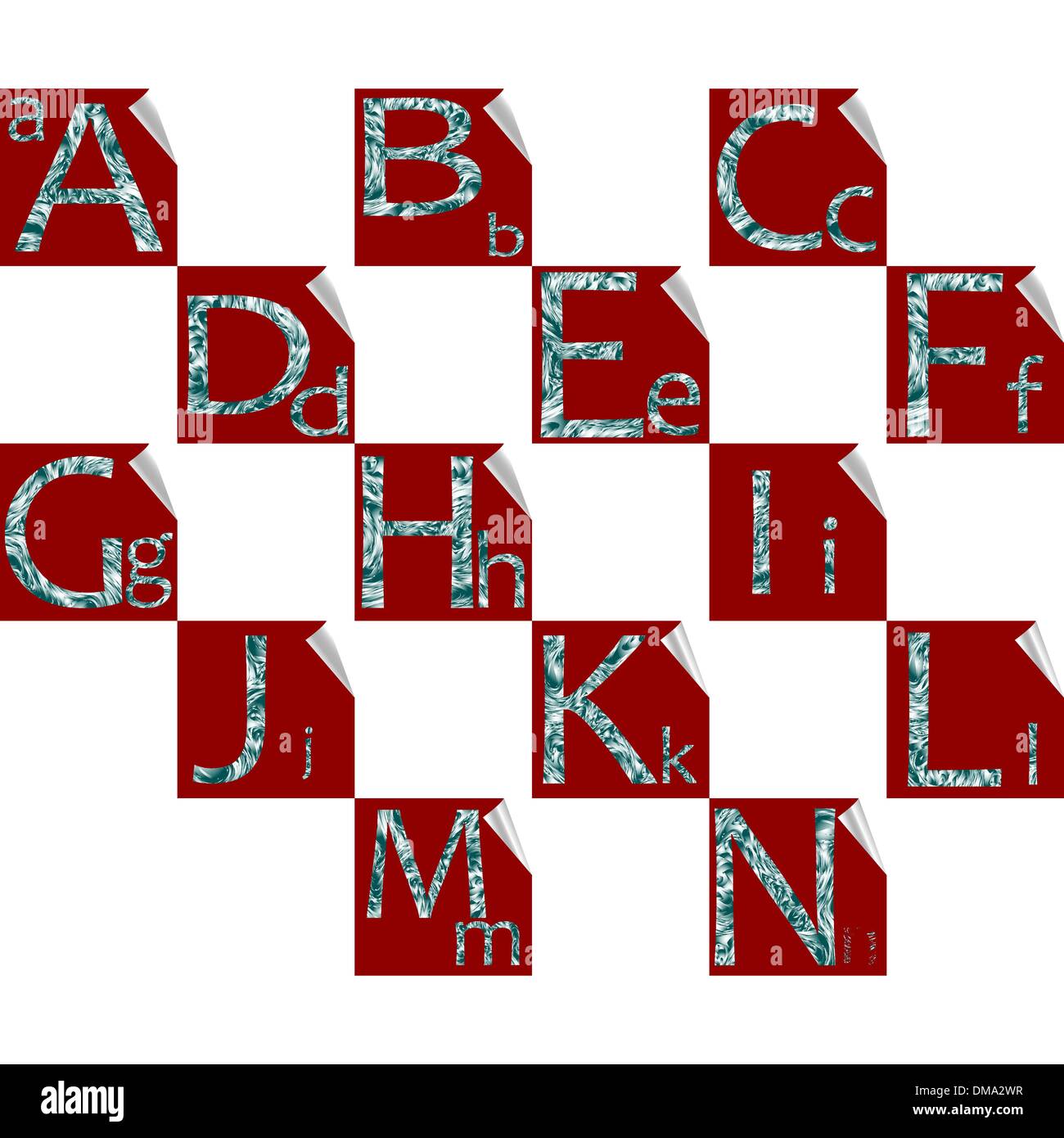 stickers alphabet A-N Stock Vector Image & Art - Alamy