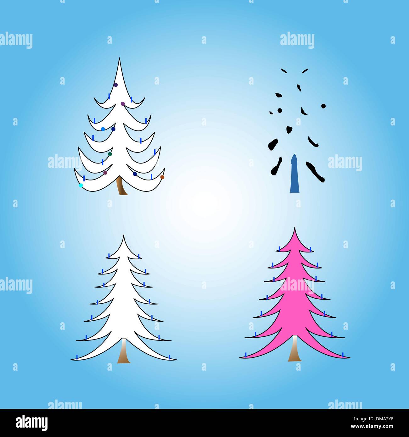 Christmas trees modern illustration Stock Vector Images - Alamy