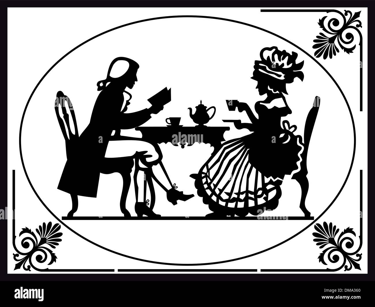 Victorian tea Stock Vector Images - Alamy