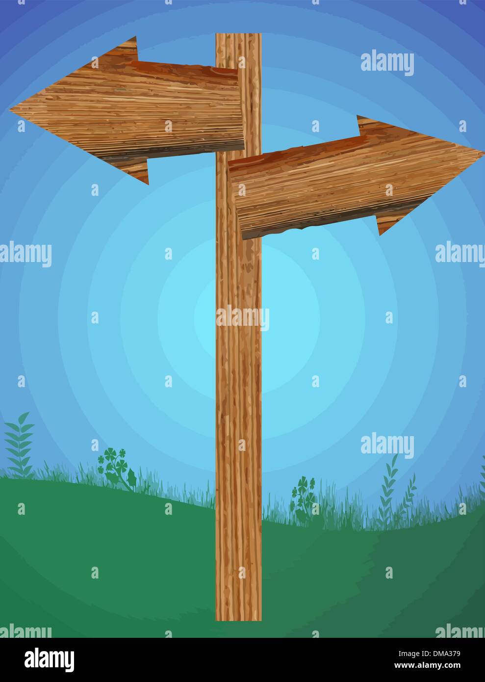 Wooden direction signpost on Stock Vector Images - Alamy