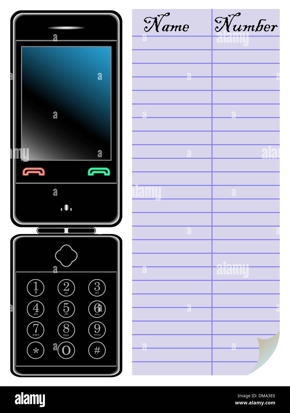 telephone and agenda Stock Vector Image & Art - Alamy
