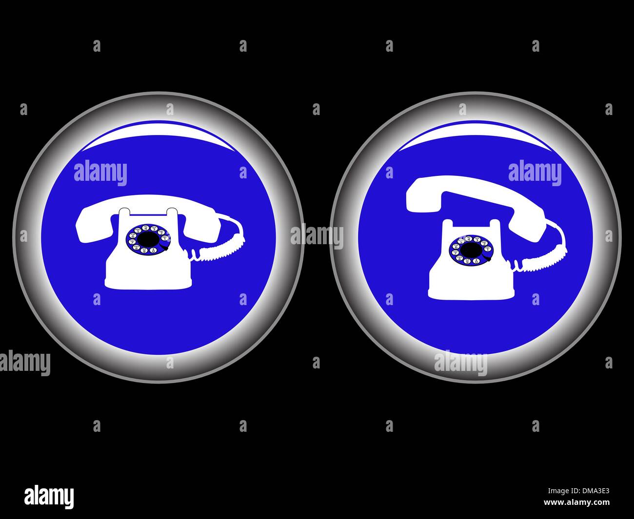 telephone blue icons against black Stock Vector Image & Art - Alamy