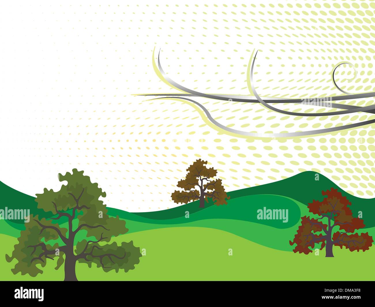 Windy tree leaves Stock Vector Images - Alamy