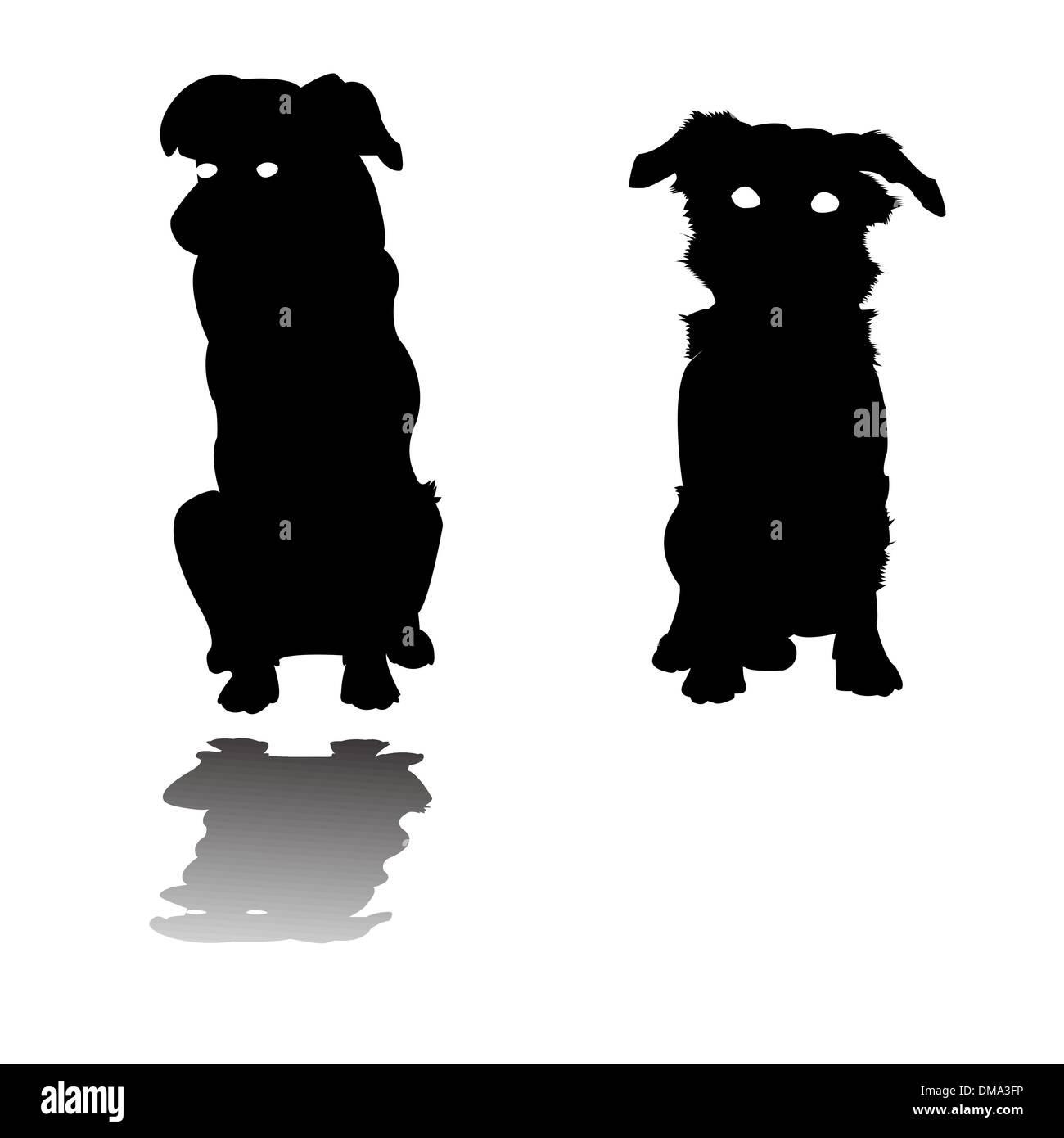Two sitting dogs Stock Vector Images - Alamy