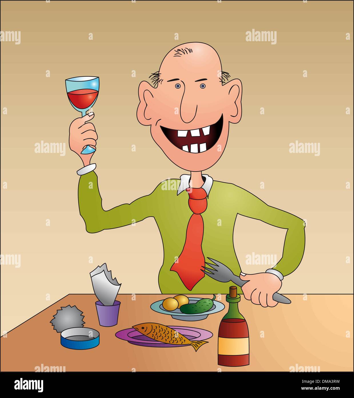 Man male restaurant happy smiling Stock Vector Images - Alamy