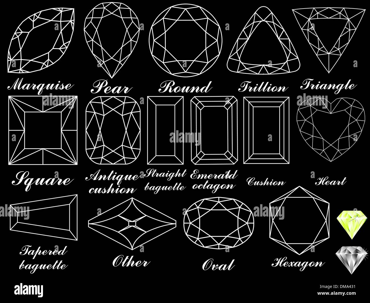 Diamonds against black background Stock Vector Images - Alamy