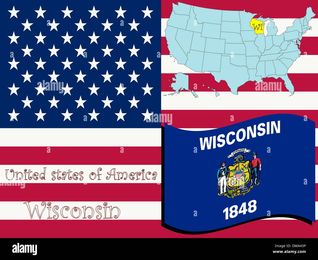 Wisconsin vector vectors Stock Vector Images - Alamy