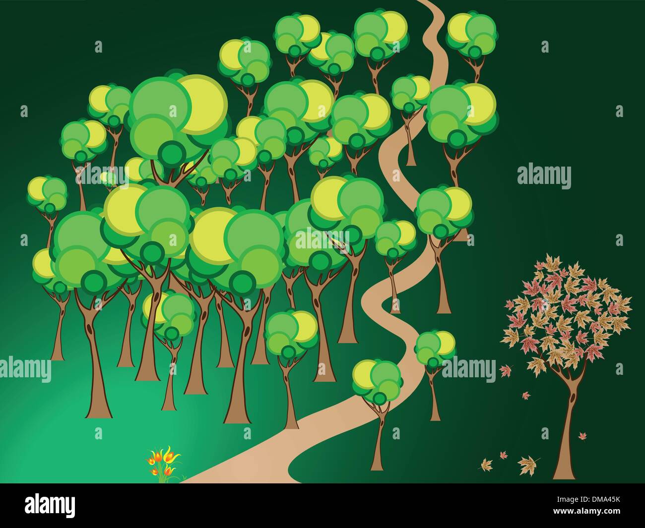Path of trees Stock Vector Images - Alamy