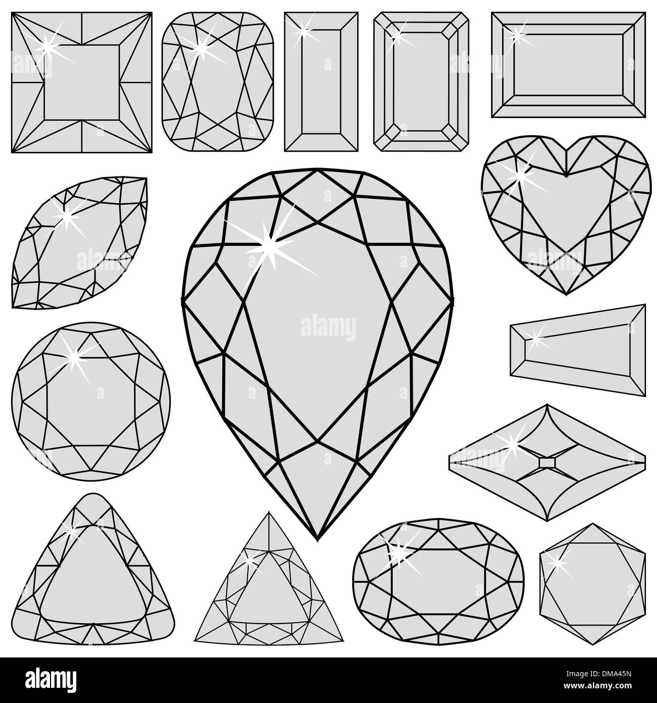 gray diamonds collection Stock Vector Image & Art - Alamy