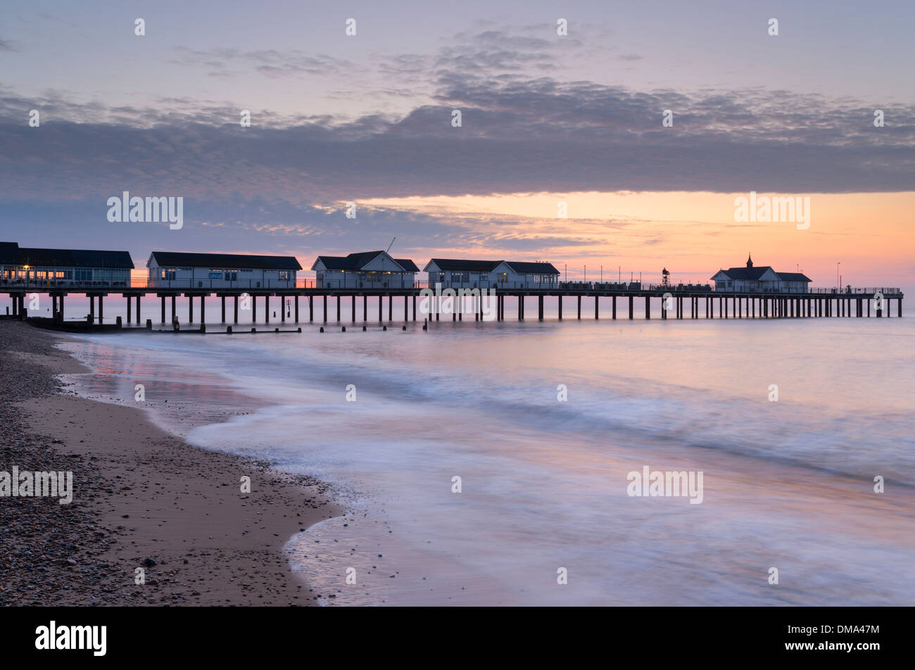 Early morning image of Southwold pier on the Suffolk coast Stock Photo ...