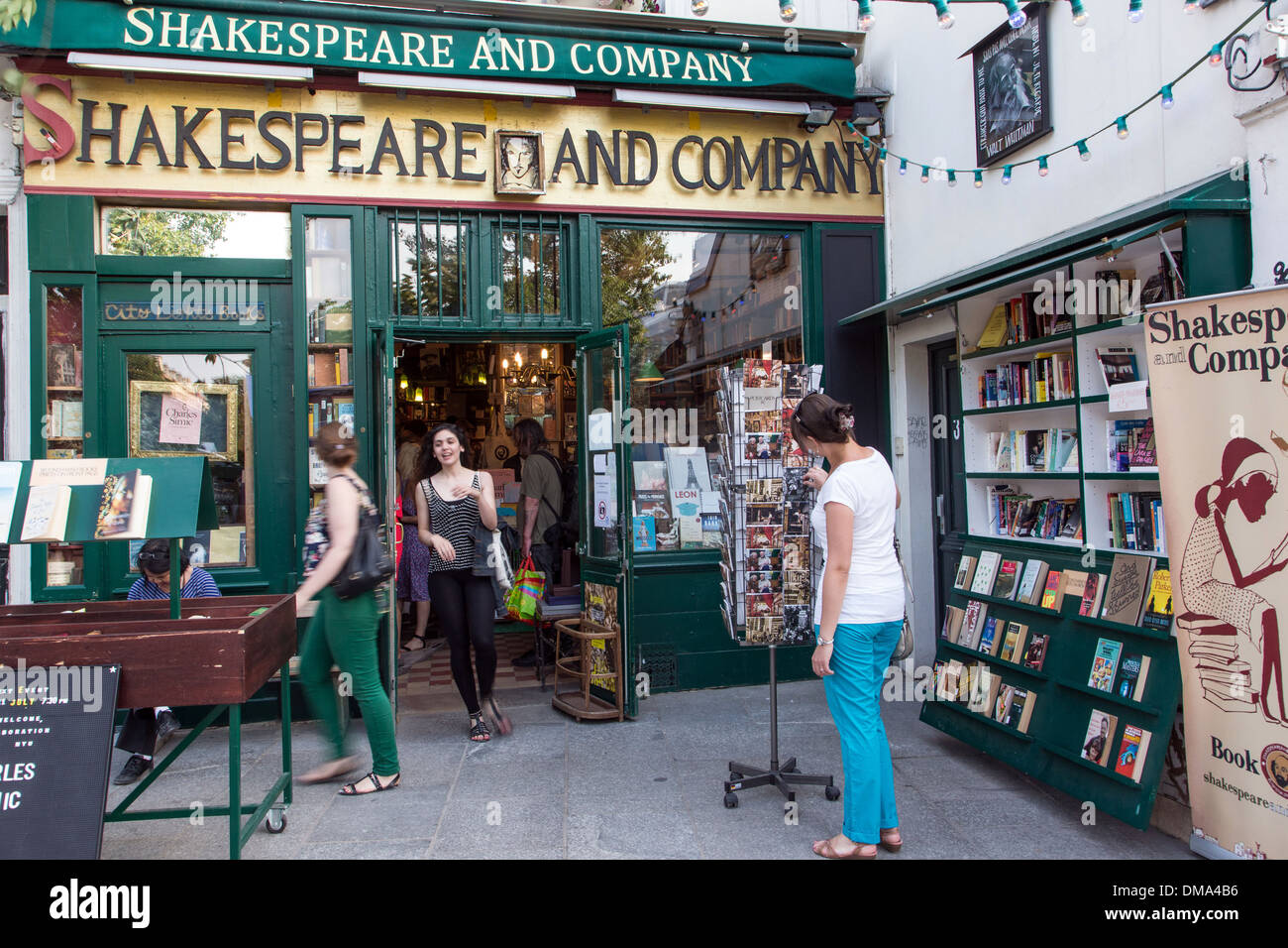 FACADE OF THE BOOKSTORE SHAKESPEARE AND COMPAGNY, BOOKSHOP, LIBRARY ...