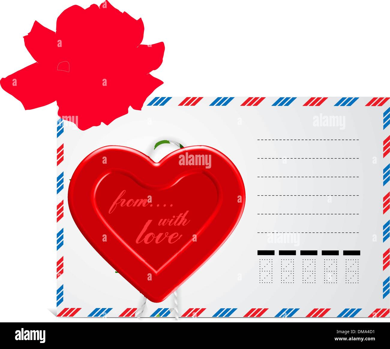 Stamp on red envelope Stock Vector Images - Alamy