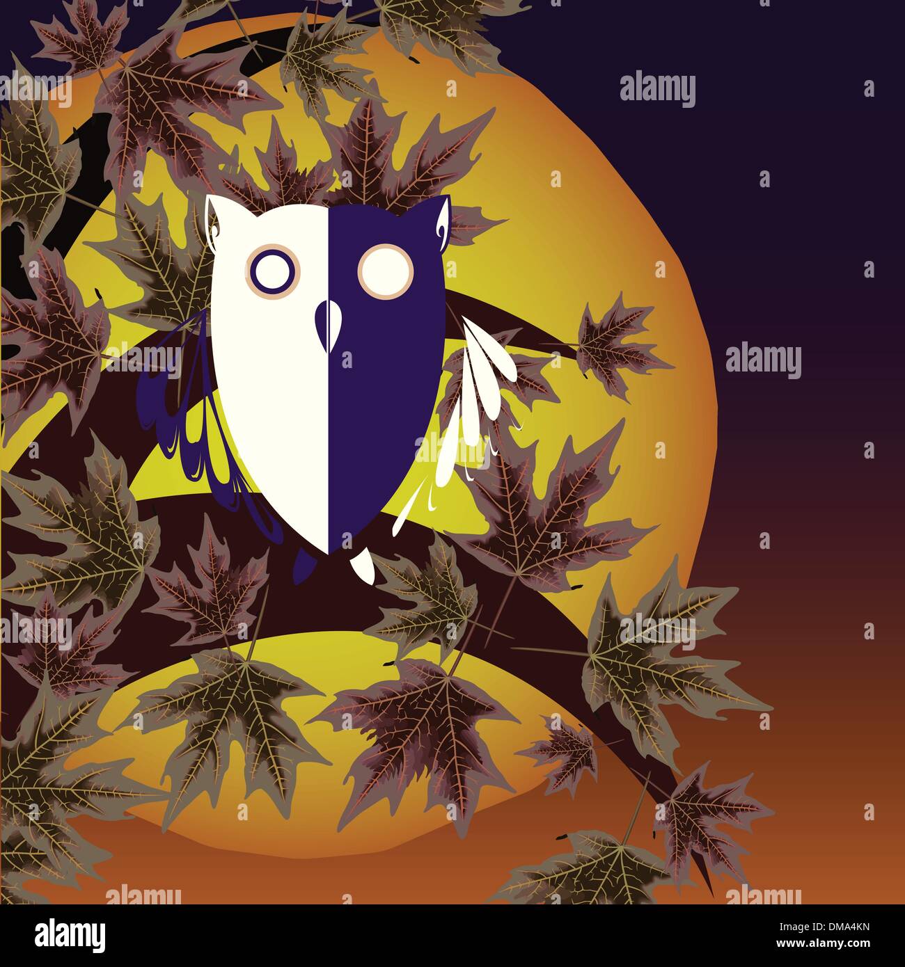 owl and tree background Stock Vector Image & Art - Alamy