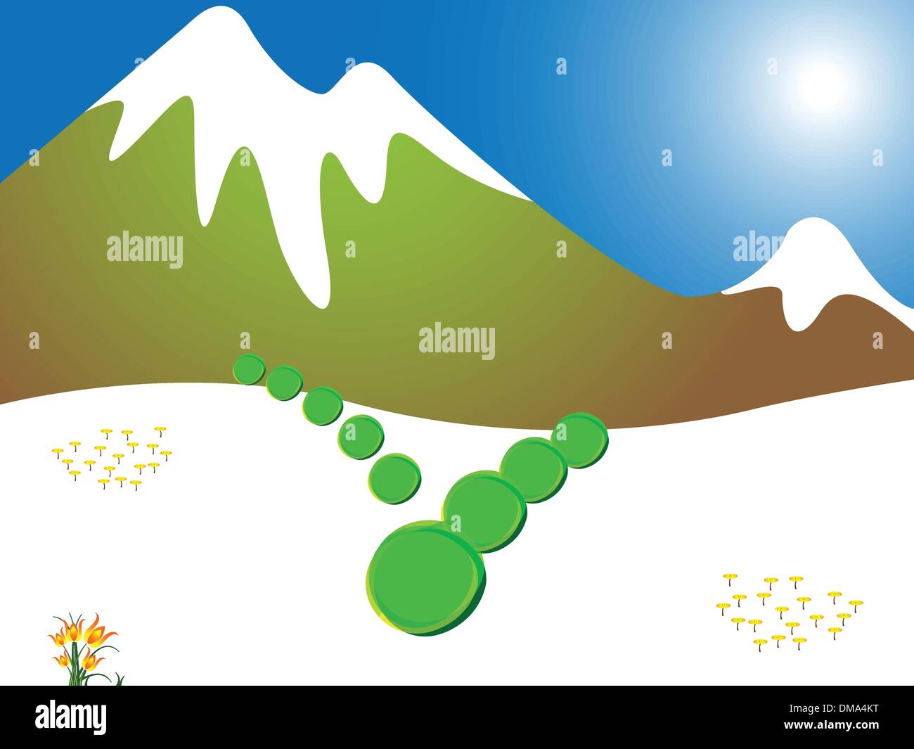 Road blue sky rocky Stock Vector Images - Alamy