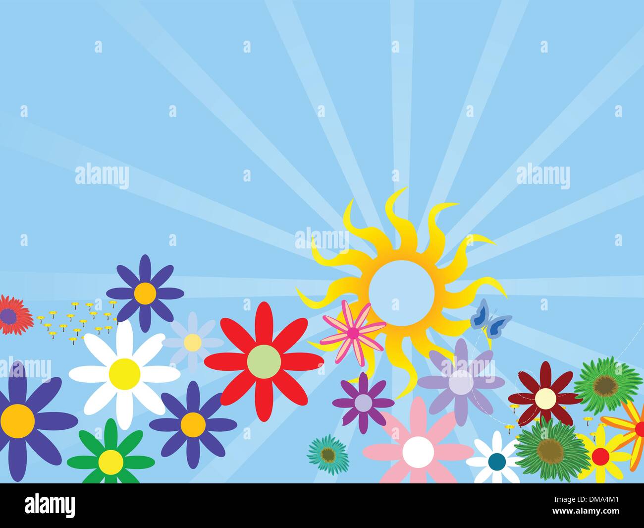 Spring summer flowers butterfly Stock Vector Images - Alamy