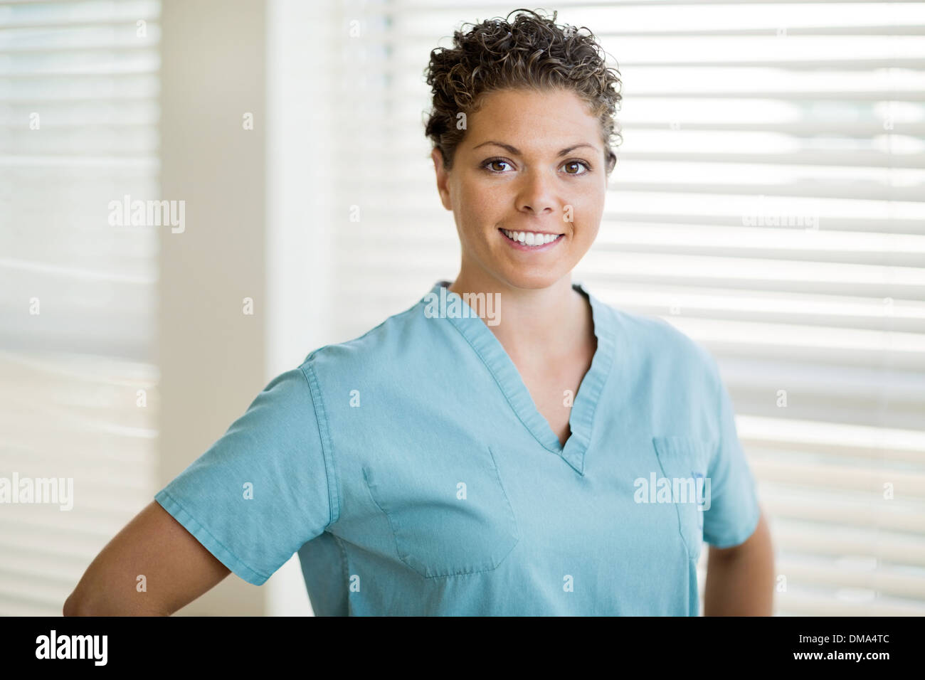 Portrait Of Happy Female Nurse Stock Photo - Alamy