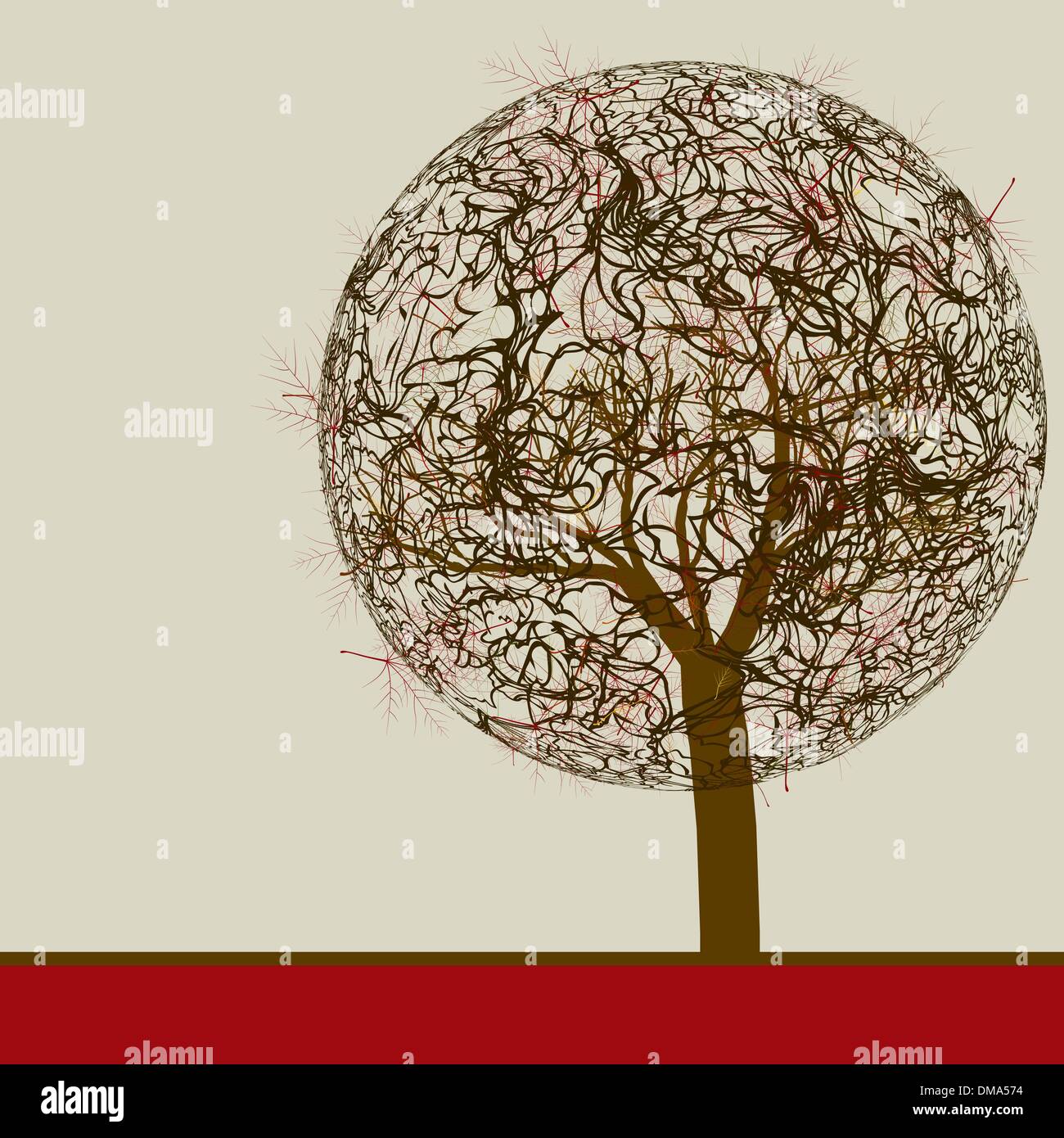 Autumn tree meadow Stock Vector Images - Alamy