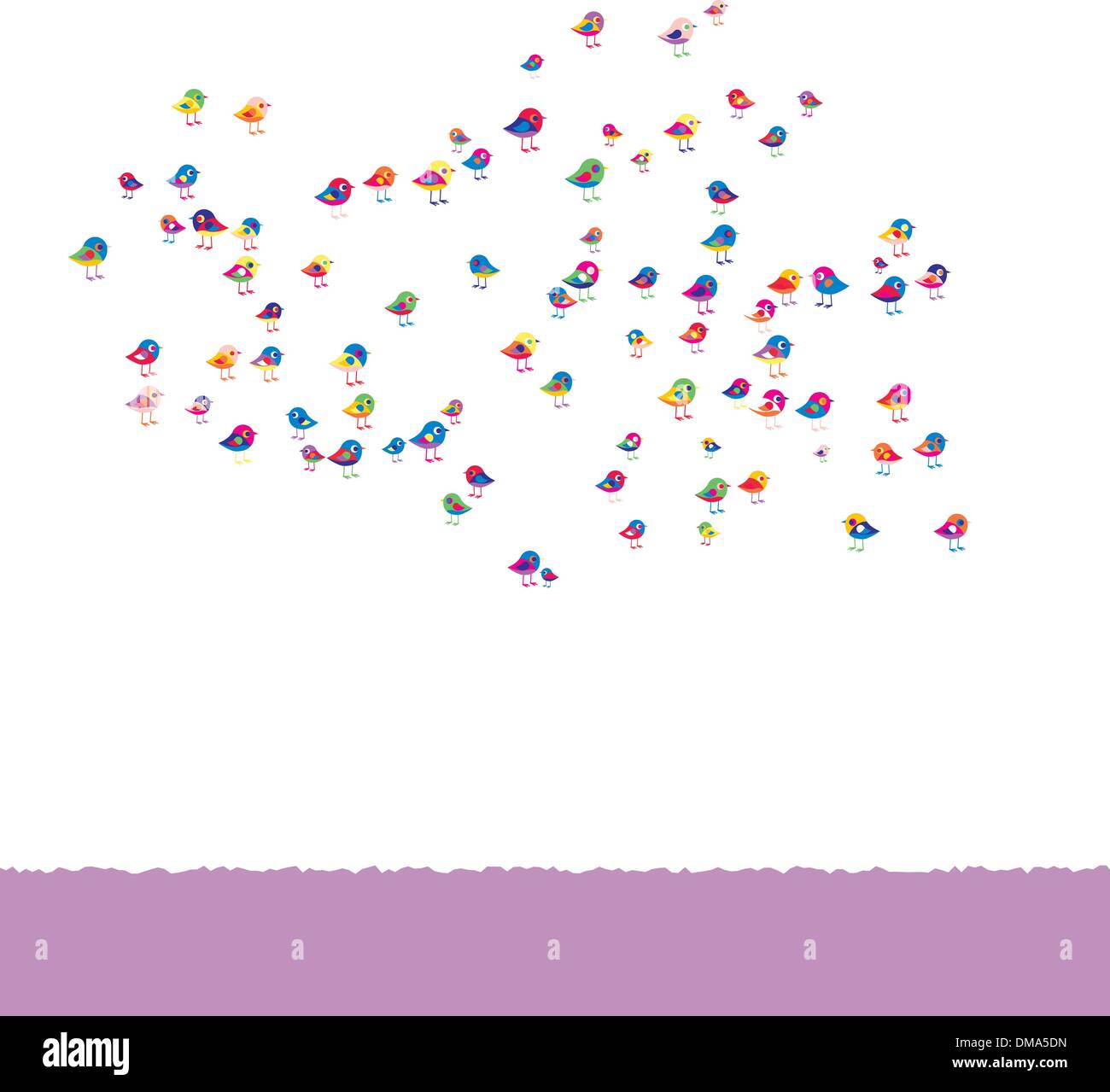 Birds sitting on tree Stock Vector Images - Alamy