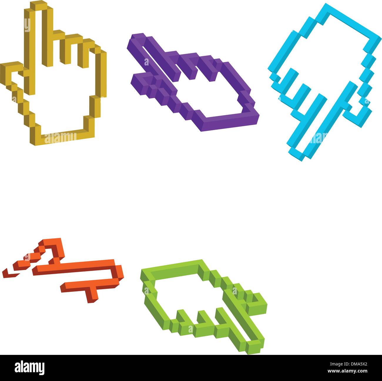 3D Cursor Hand Stock Vector Image & Art - Alamy