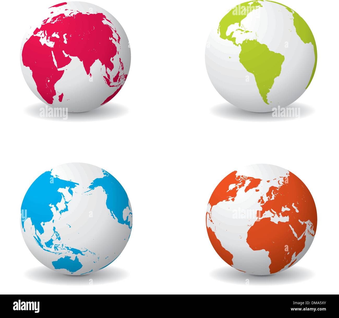 Isolated four globe Stock Vector Images - Alamy