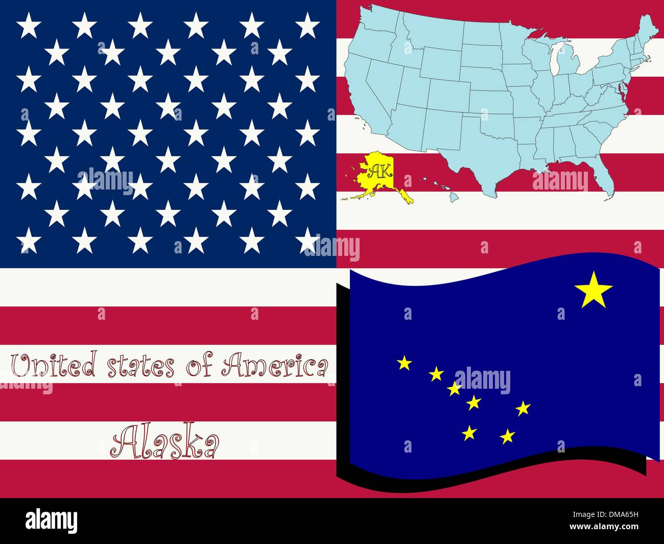 alaska state illustration Stock Vector Image & Art - Alamy