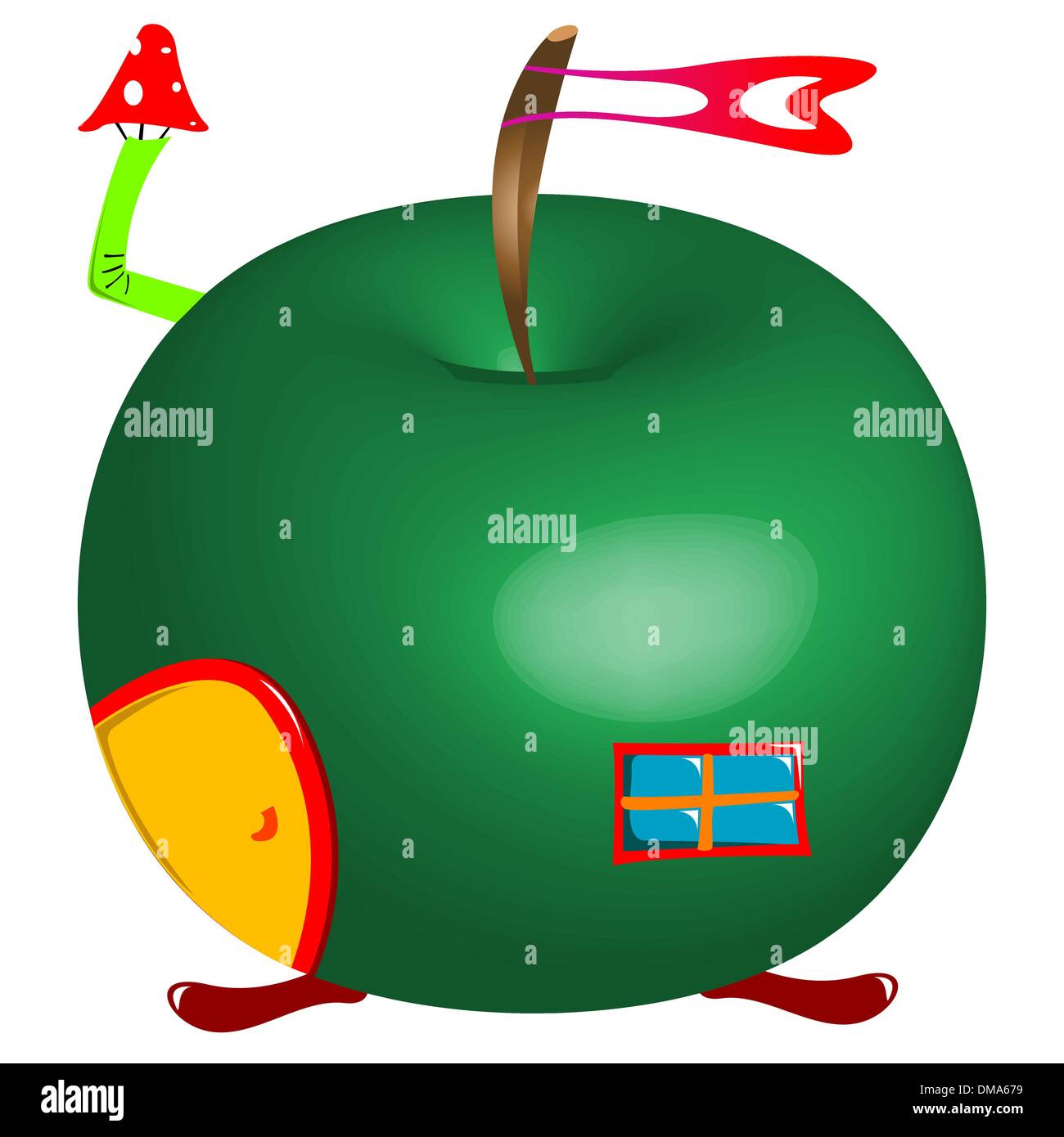 Green apple study Stock Vector Images - Alamy