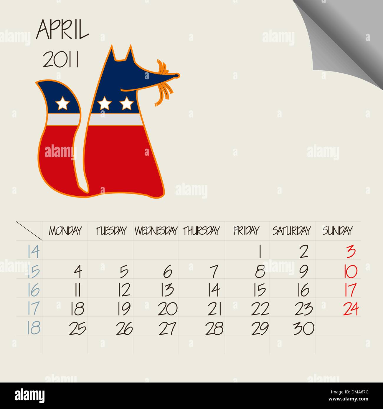 April fox Stock Vector Images - Alamy