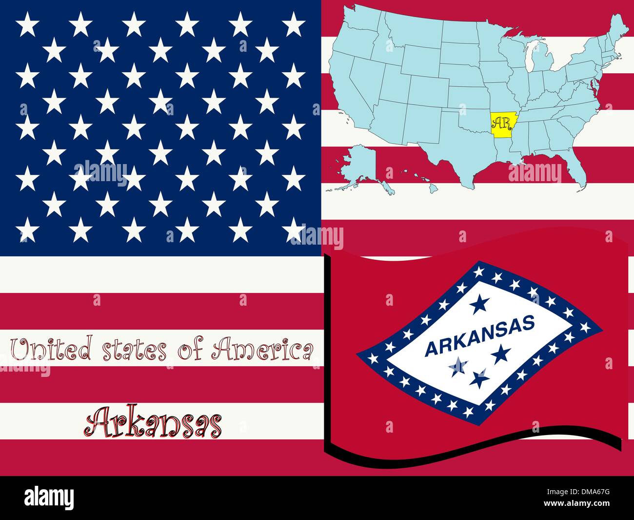 Political map of arkansas hi-res stock photography and images - Alamy
