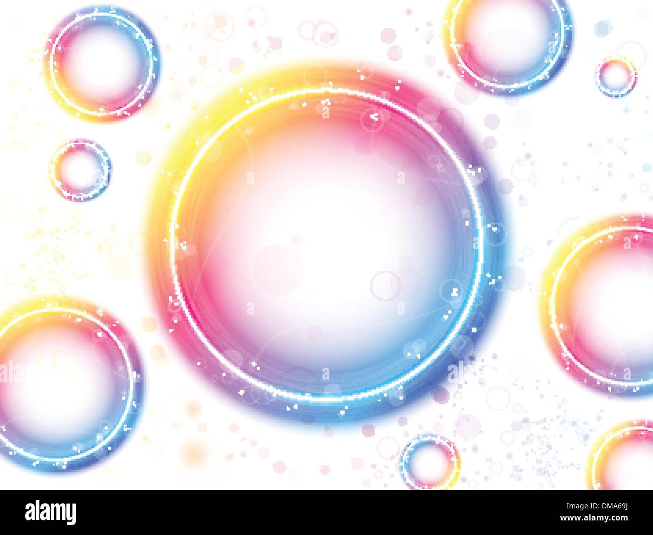 Rainbow Circle Bubbles background with Sparkles and Swirls Stock Vector ...