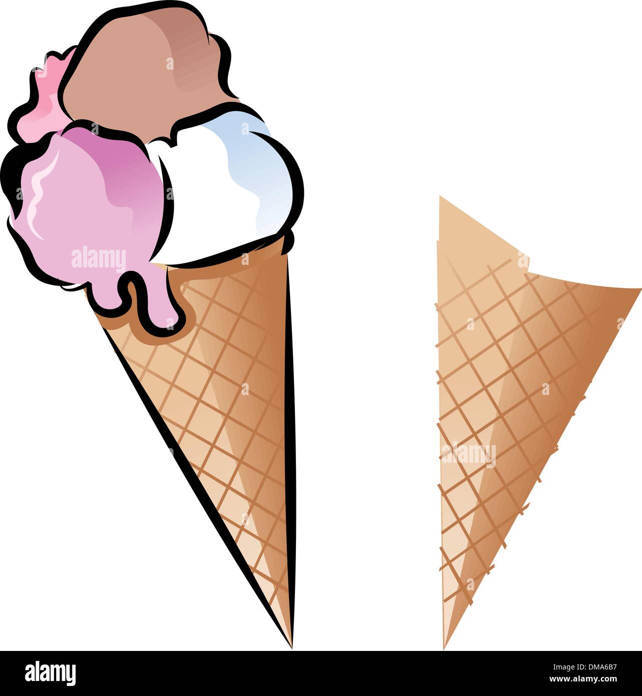 Ice cream cones Stock Vector Image & Art - Alamy