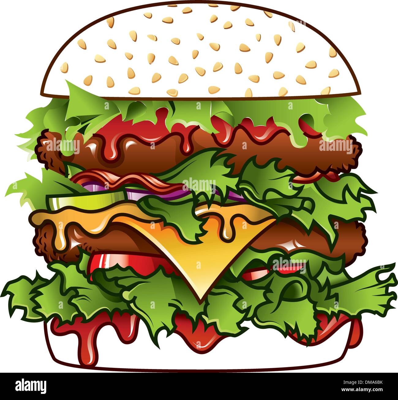 Big Bacon Burger Stock Vector Images - Alamy