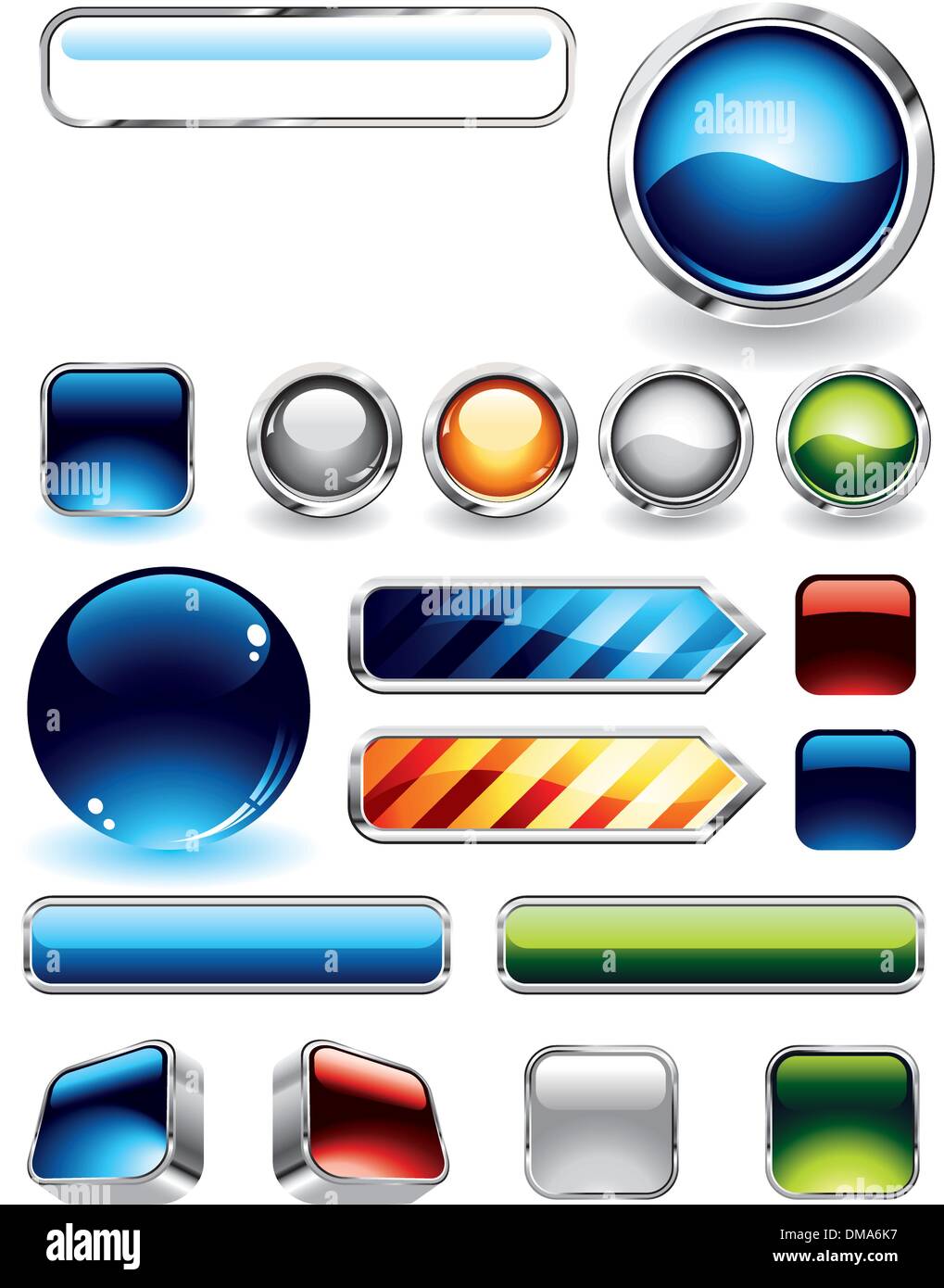 Glossy Buttons Collection Stock Vector Image & Art - Alamy