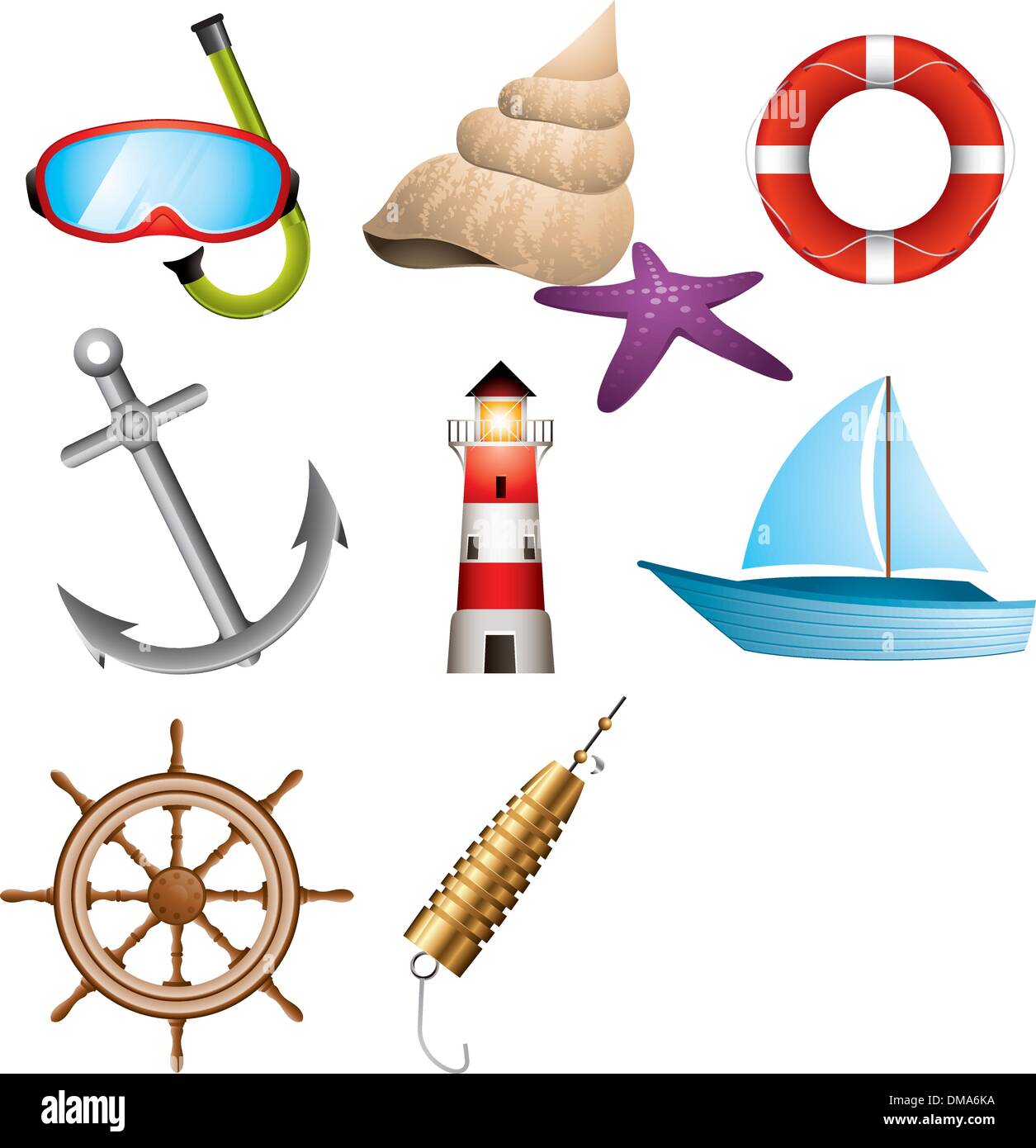 Sea icons Stock Vector Images - Alamy
