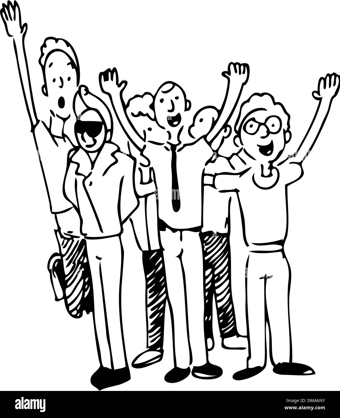 Office workers cartoon Black and White Stock Photos & Images - Alamy