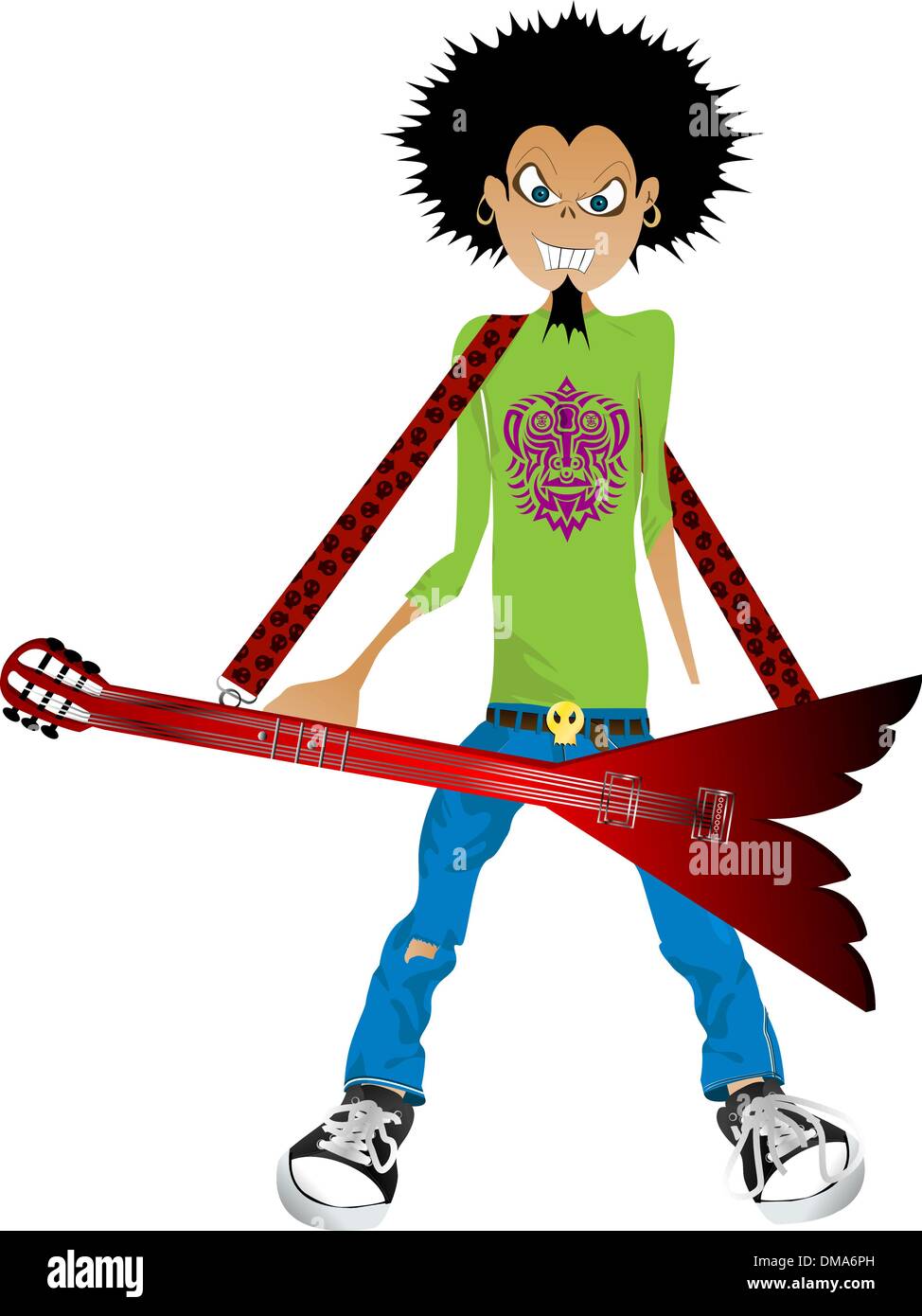 Boy guitar cartoon illustration hi-res stock photography and images - Alamy