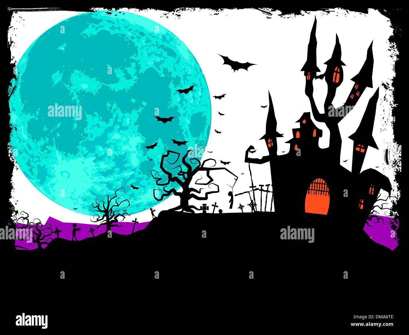 Halloween poster with zombie background. EPS 8 Stock Vector Image & Art ...