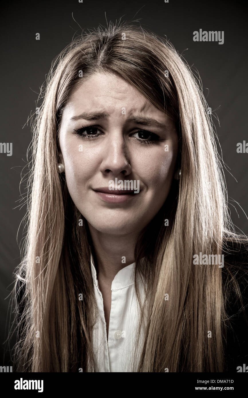 Portrait of young woman crying Stock Photo - Alamy