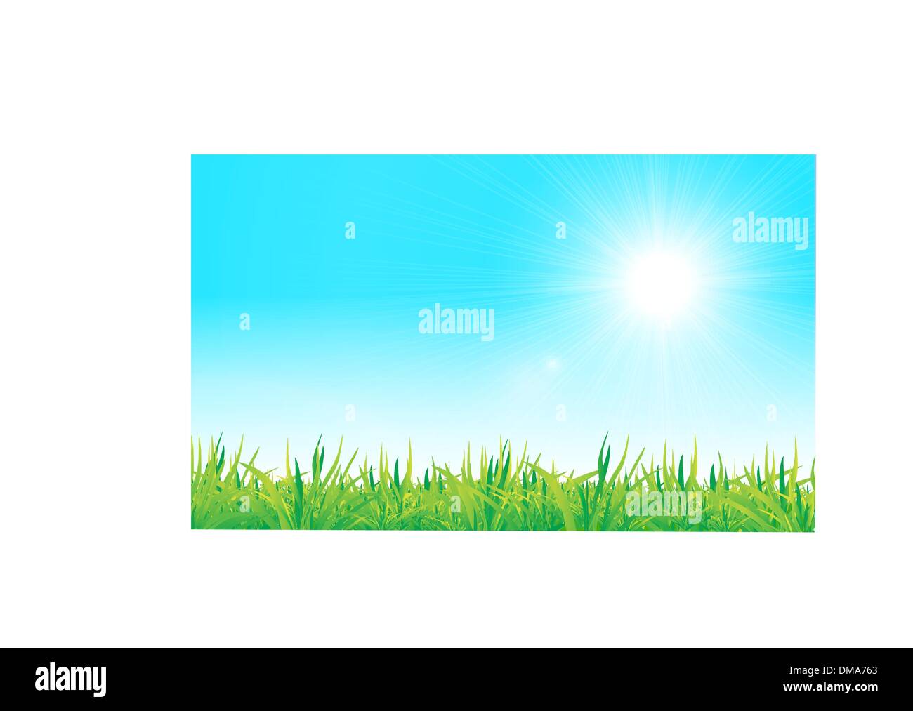 Blue sky green summer Cut Out Stock Images & Pictures - Alamy