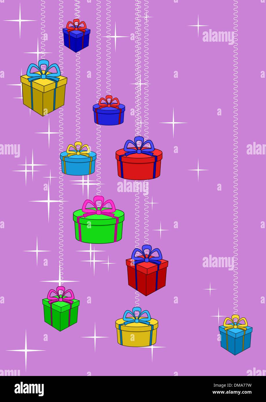 Red christmas boxes on Stock Vector Images - Alamy