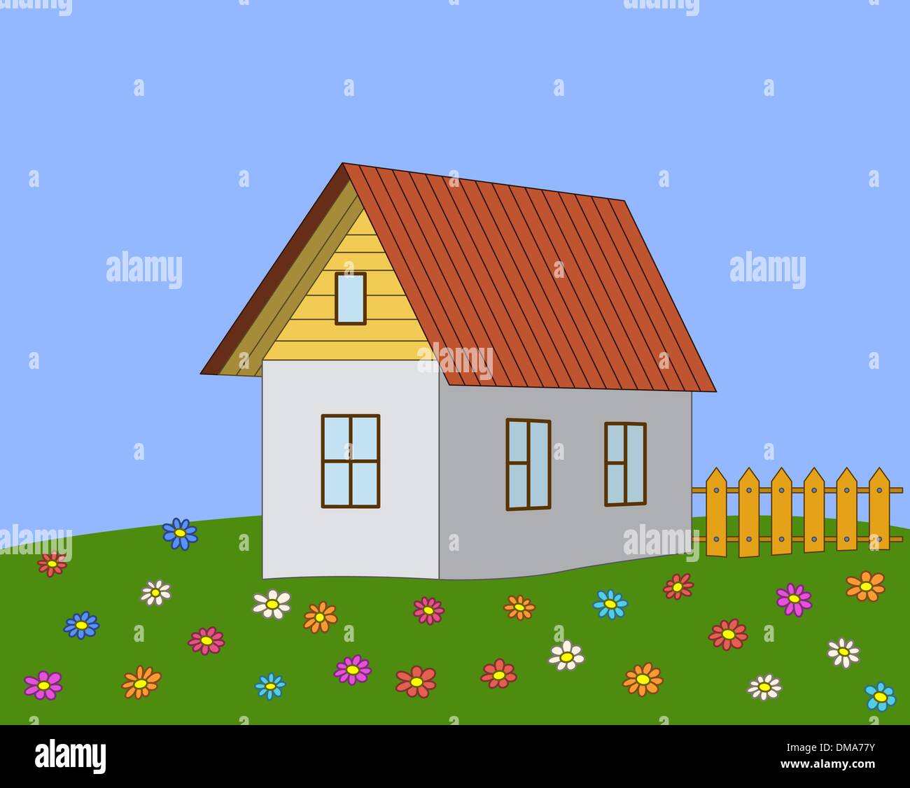 House exterior on sunny Stock Vector Images - Alamy