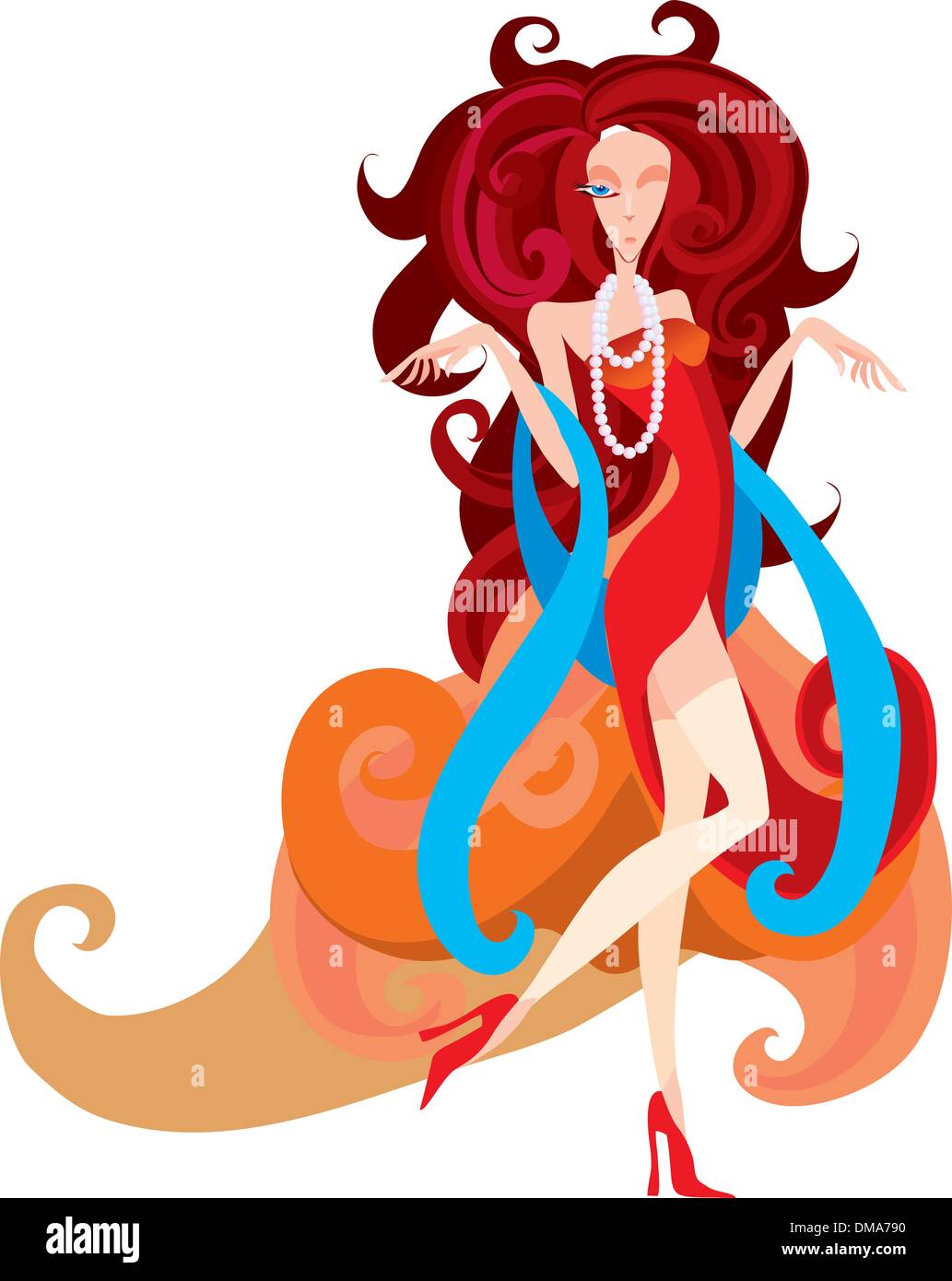 Lady in red Cut Out Stock Images & Pictures - Alamy