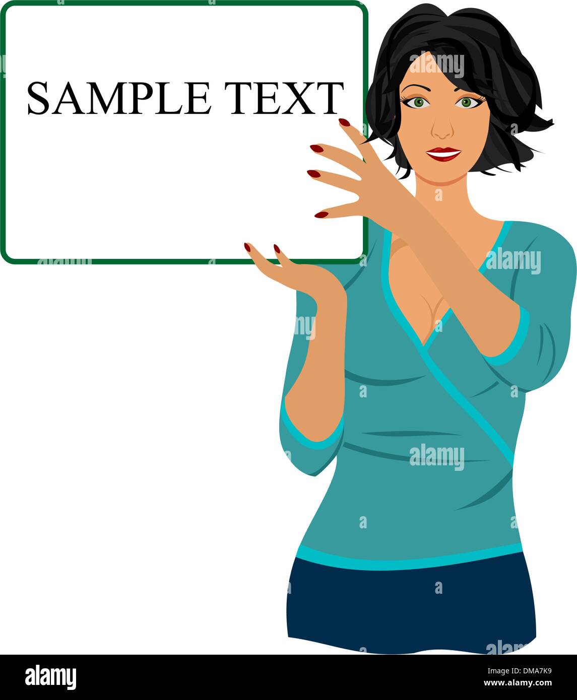 beautiful girl with banner Stock Vector Image & Art - Alamy