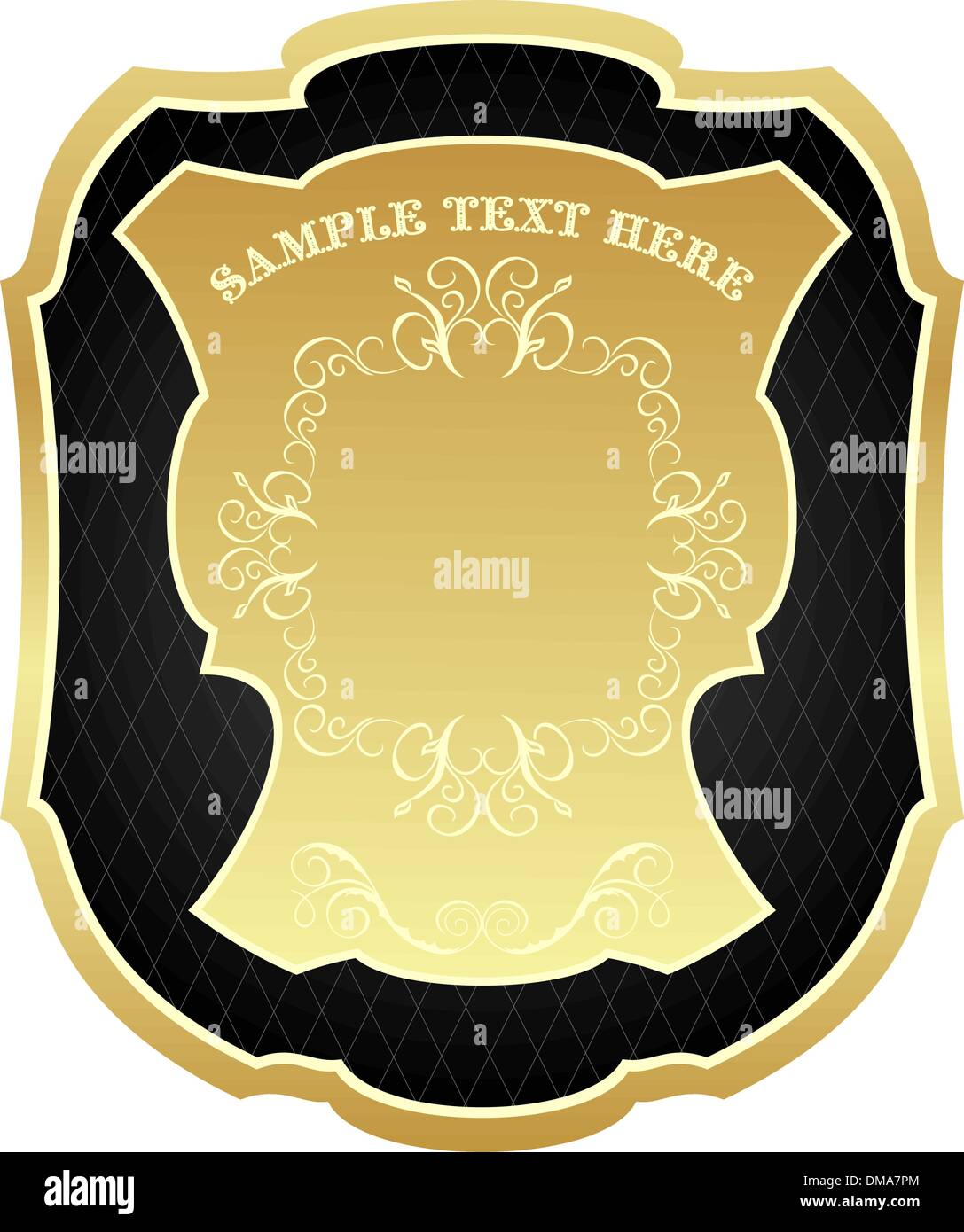 Illustration luxurious gold-framed labels - vector Stock Vector Image ...