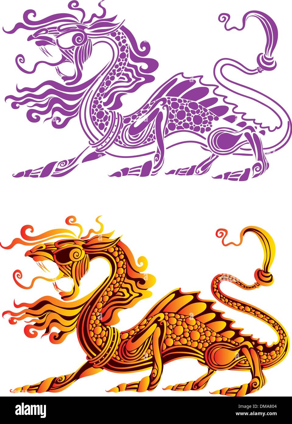 Dragon fire artwork Stock Vector Images - Alamy