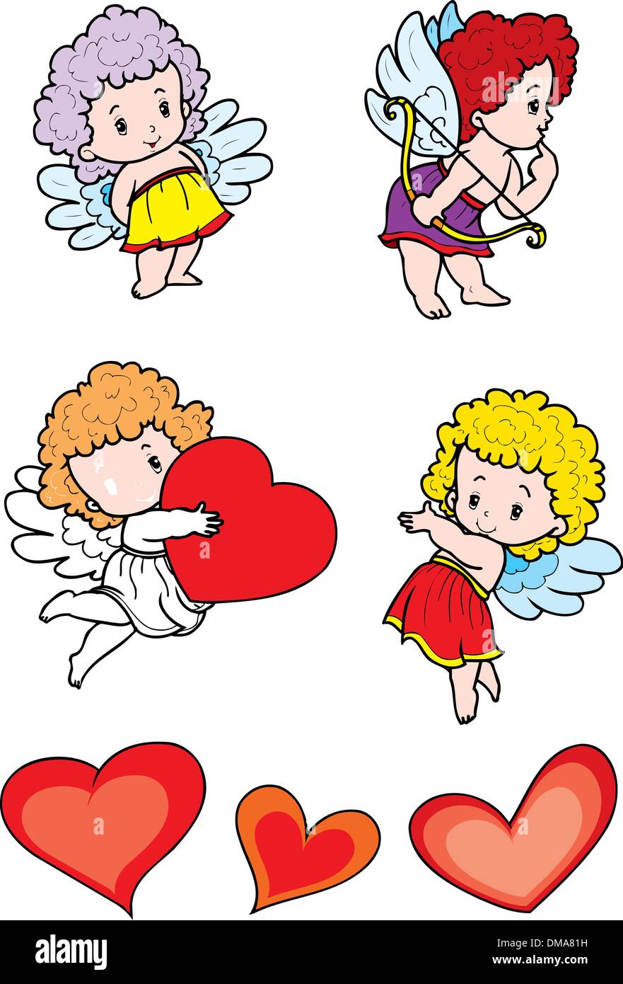 Cupid arrow hearts Stock Vector Images - Alamy
