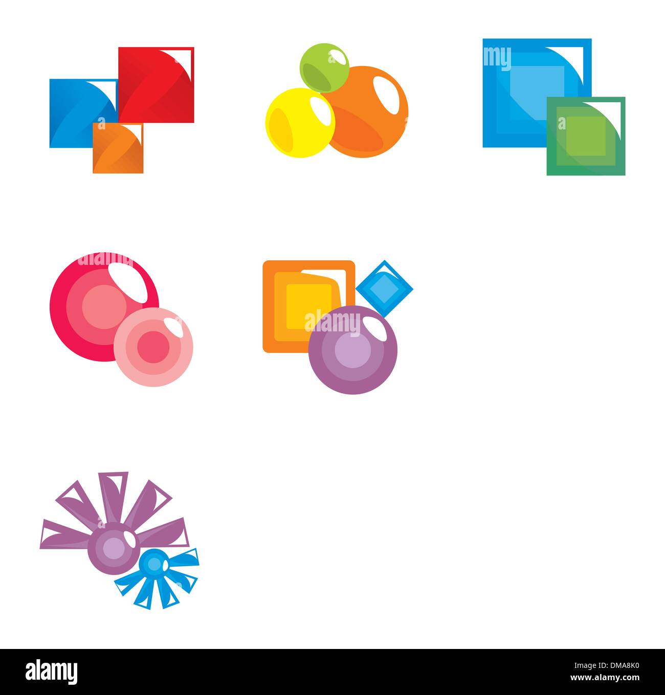 Set orange blue elements Stock Vector Images - Alamy