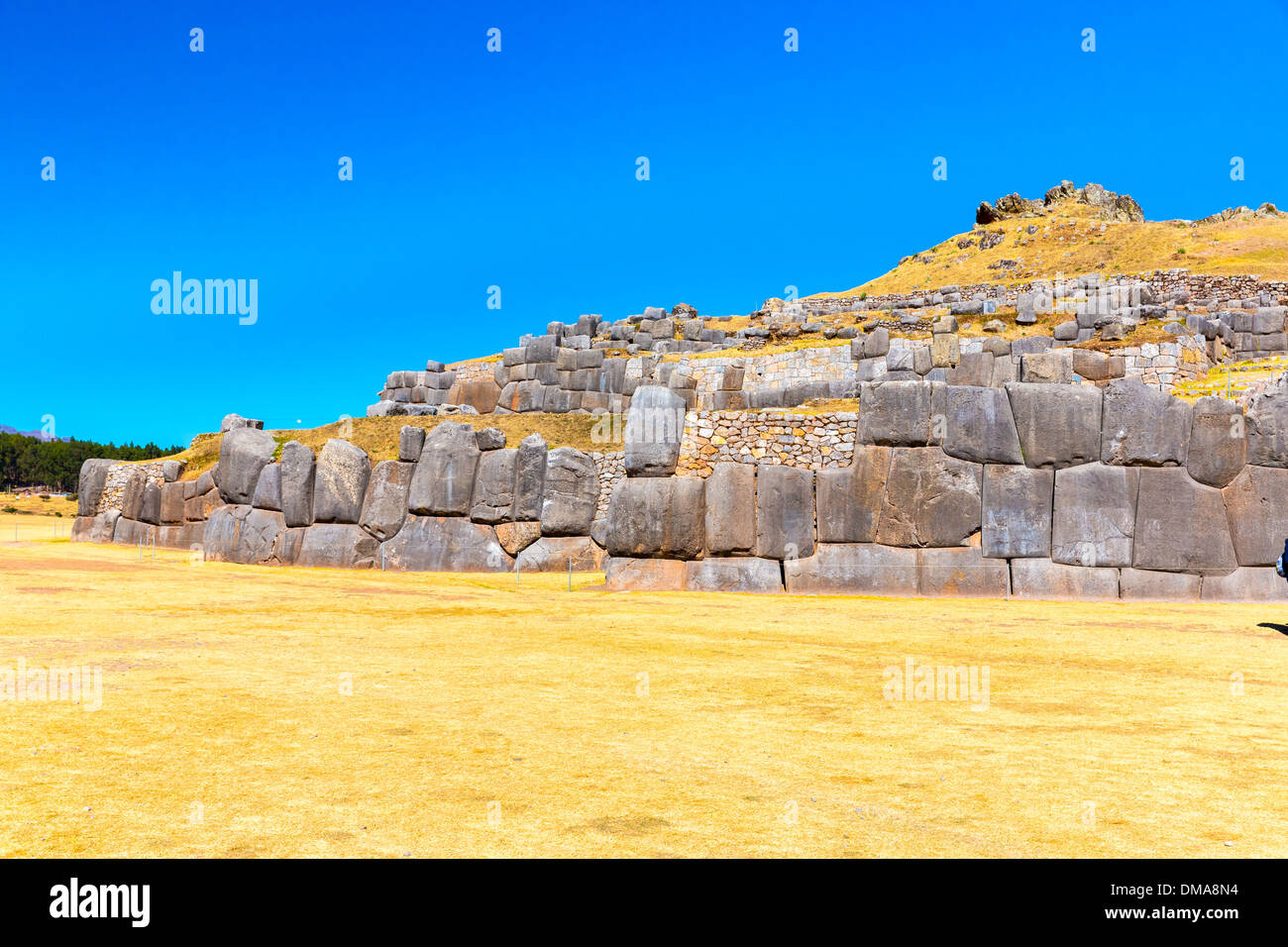 Inca Wall in SAQSAYWAMAN Peru South America. Example of polygonal ...